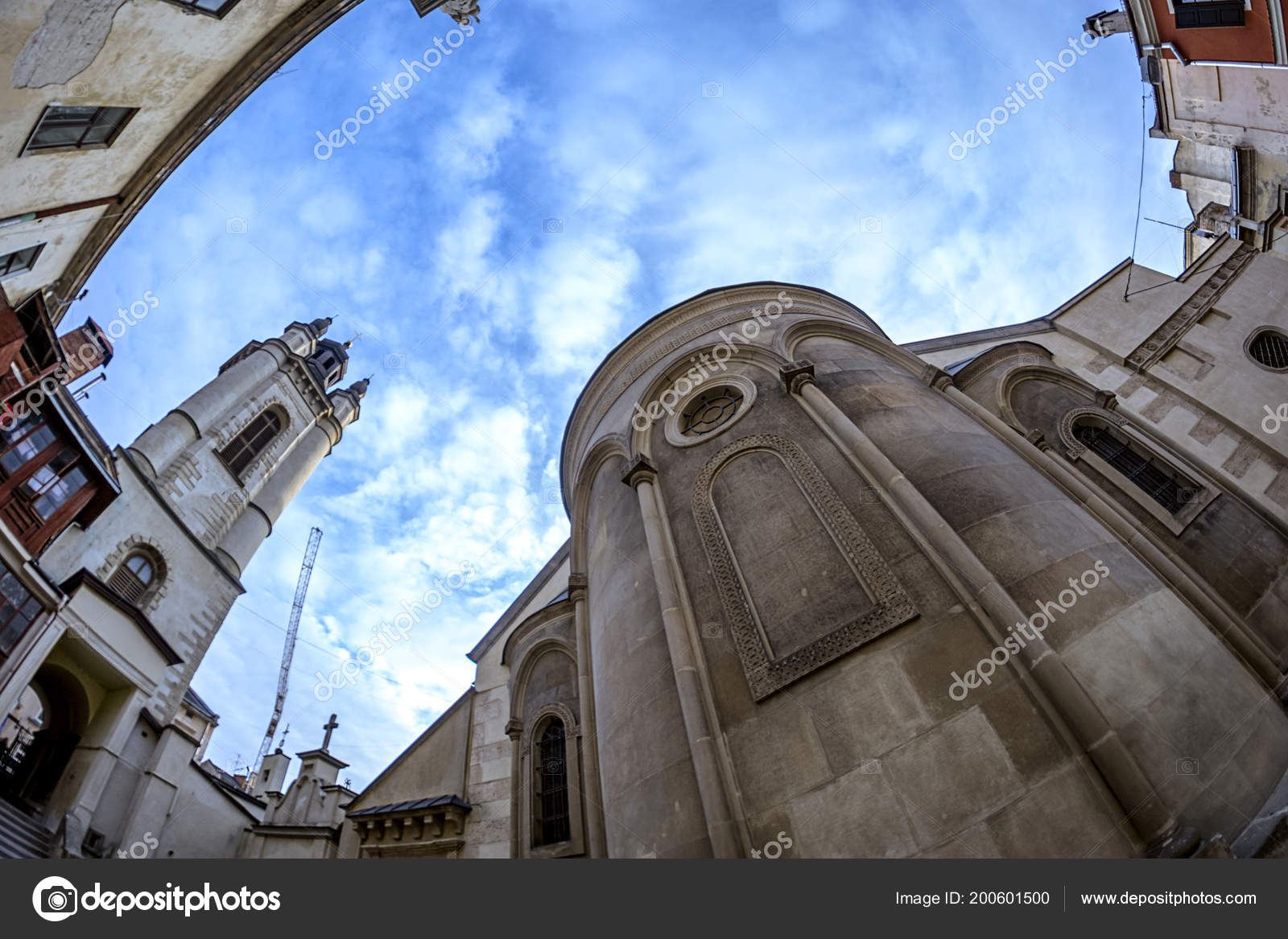 Old Buildings Lviv Bottom View Stock Photo by ©Dizfoto 200601500