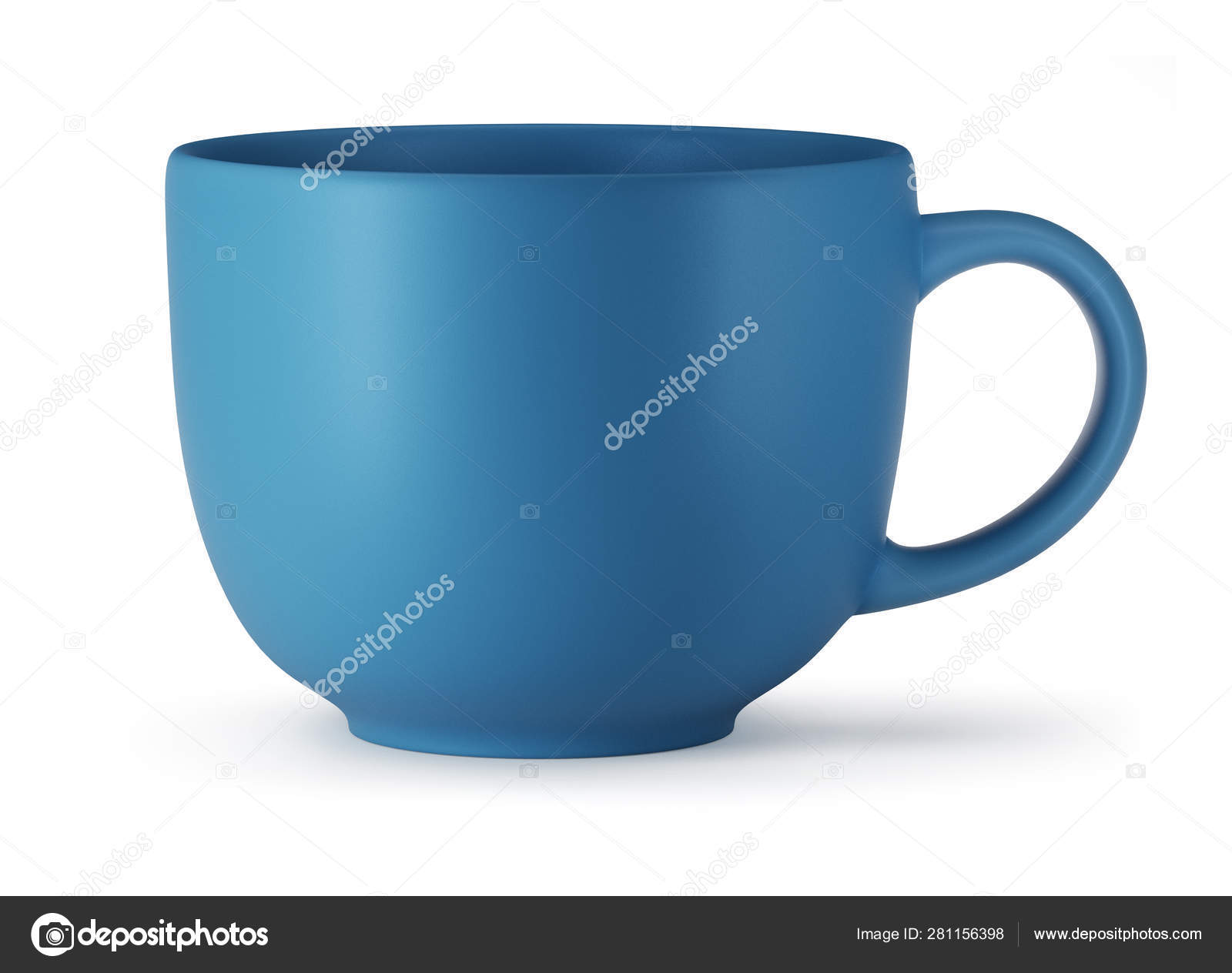 Big Blue Cup Isolated White Background Rendering — Stock Photo ...