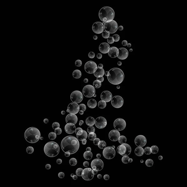 Bubbles underwater texture isolated on black background. Fizzy sparkles ...