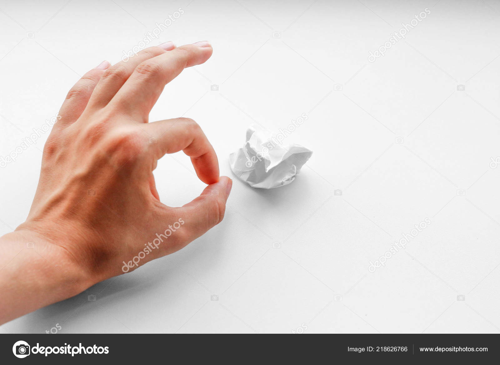 Hand Going Hit Lump White Paper Click Close Isolated White Stock Photo ...