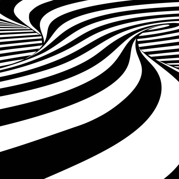 Black White Lines Optical Illusion Horizontal Background Stock Vector ...
