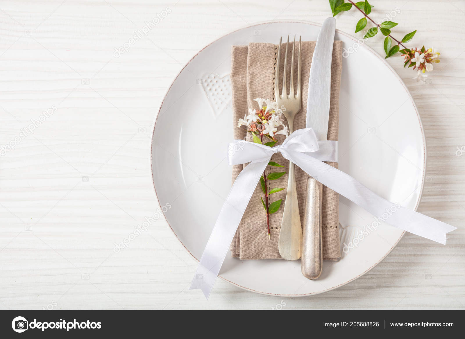 Empty Place Setting At Dinner Table