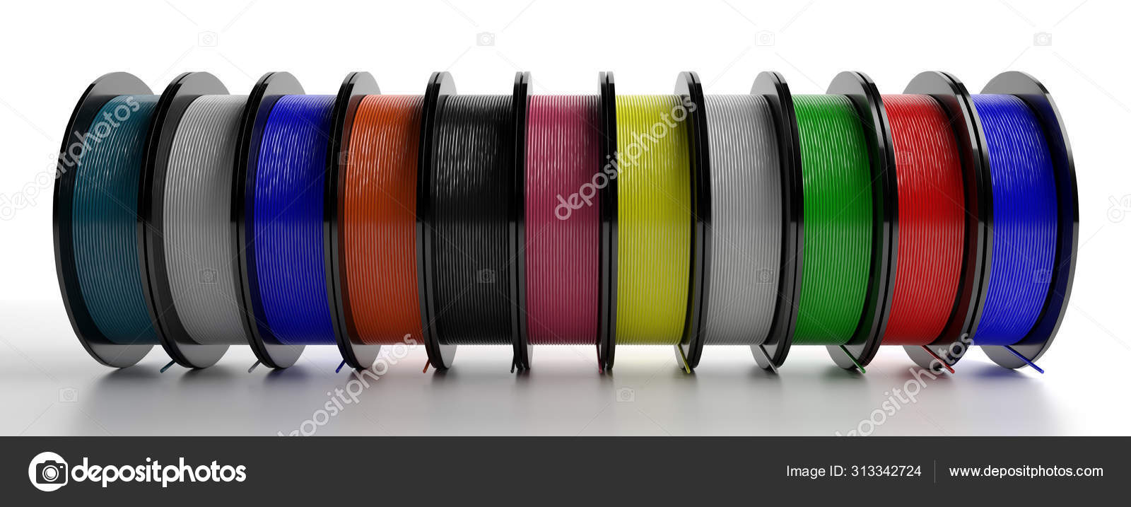 Filaments for 3D printing. ABS wire plastic for 3d printer, variety of ...
