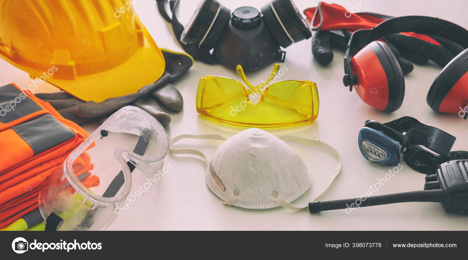 Work Safety Protection Equipment Flat Lay Industrial Protective Gear ...