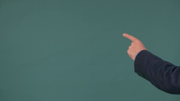 Left Male Hand Touching Sliding Green Background Gestures Fingers Hands ...