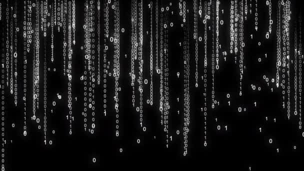 Binary Rain Abstract Backdrop Background Digital Data Stream Matrix Effect — Stock Video ...
