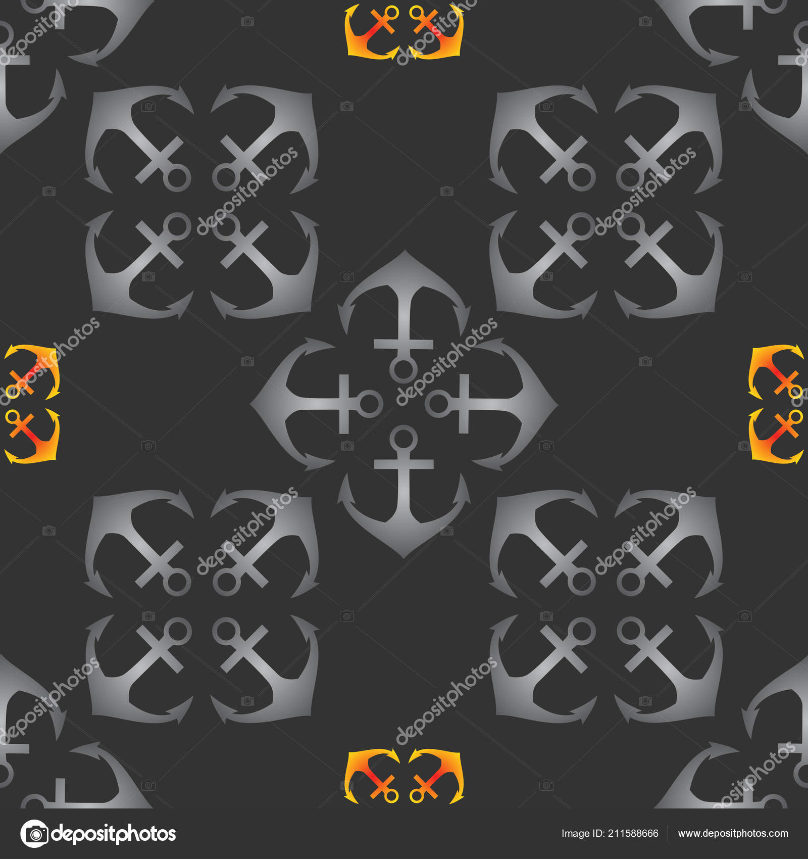 Nautical Cartoon Flat Repeating Pattern Illustration — Stock Vector ...