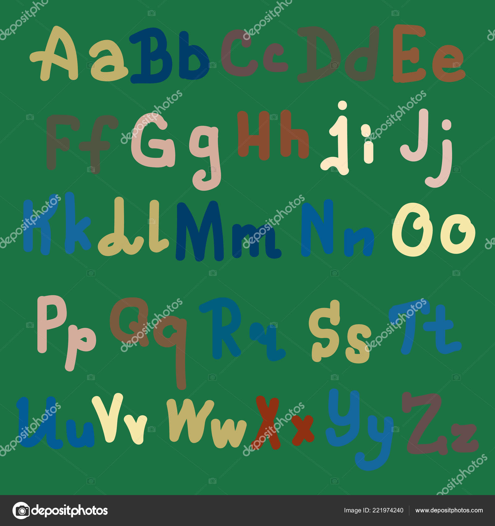 Hand Drawn Alphabet Brush Painted Letters Hand Lettering Custom ...