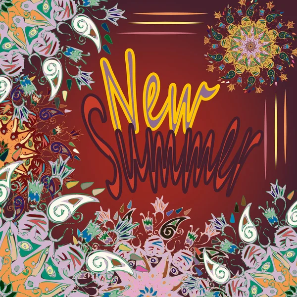 New Summer Zentangle Inspired Art Vintage Card Design Doodle Bright ...