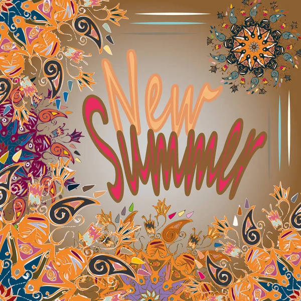 New Summer Zentangle Inspired Art Vintage Card Design Doodle Bright ...