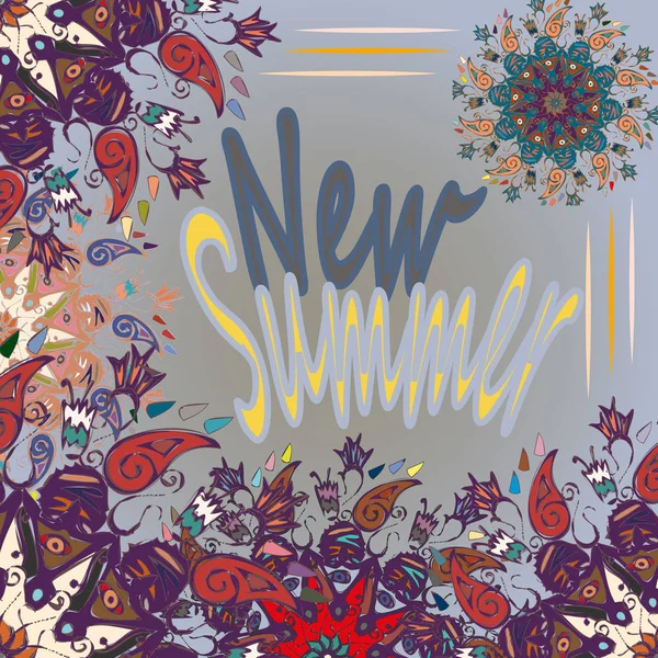 New Summer Zentangle Inspired Art Vintage Card Design Doodle Bright ...