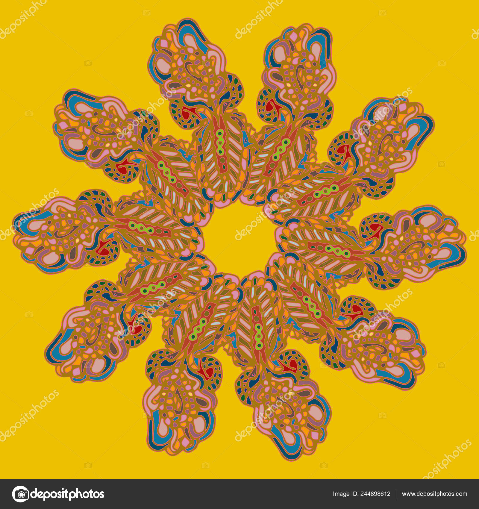 New Symmetrical Mandala Style Zentangle Inspired Art Doodle Decorative ...