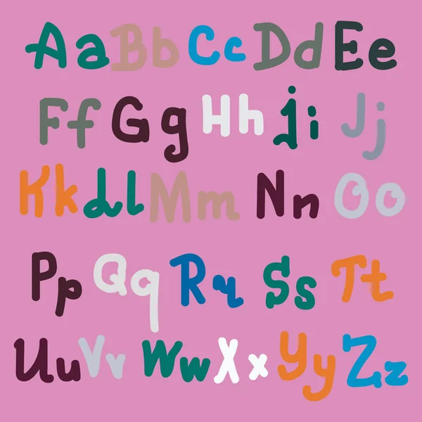 Multi Colored Hand Drawn Alphabet Letters Plain Background — Stock ...