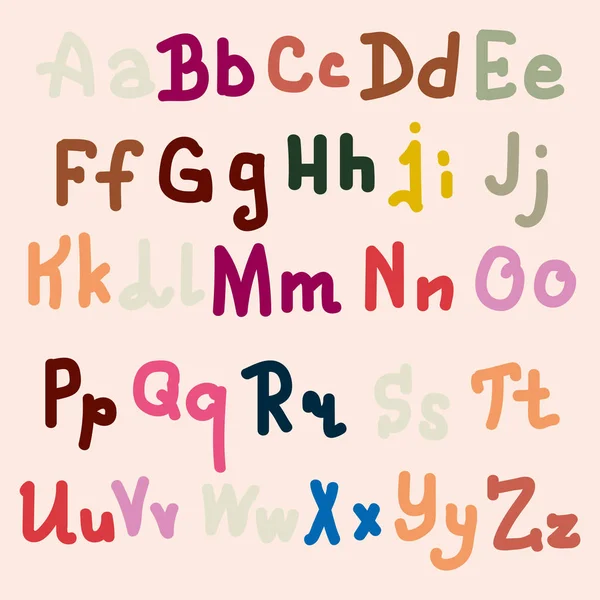 Multi Colored Hand Drawn Alphabet Letters Plain Background — Stock ...
