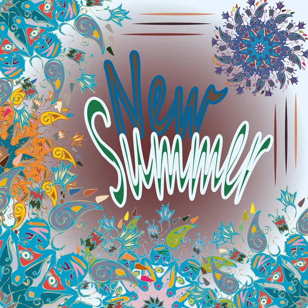 New Summer Zentangle Inspired Art Vintage Card Design Doodle Bright ⬇ ...