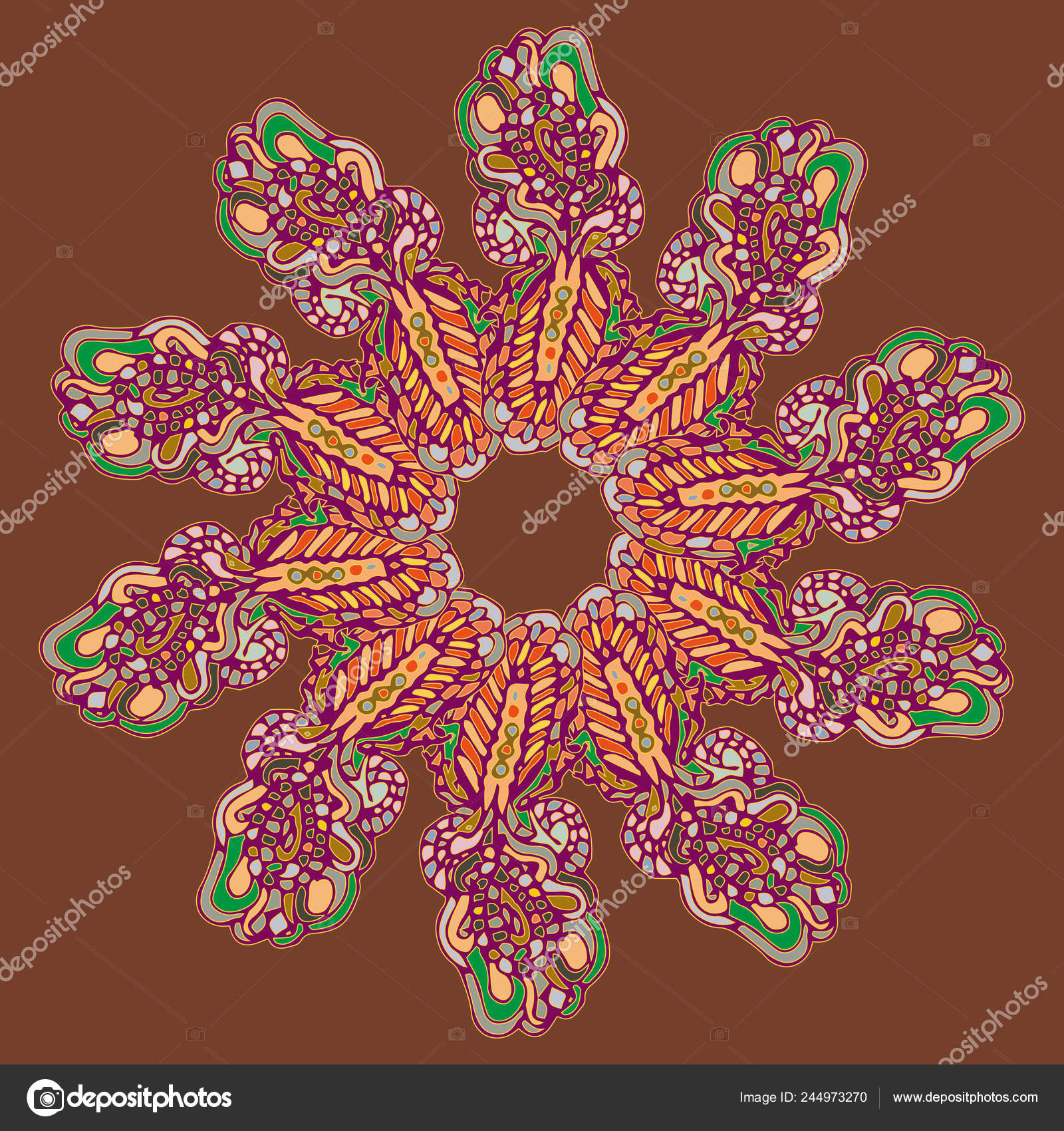 New Symmetrical Mandala Style Zentangle Inspired Art Doodle Decorative ...