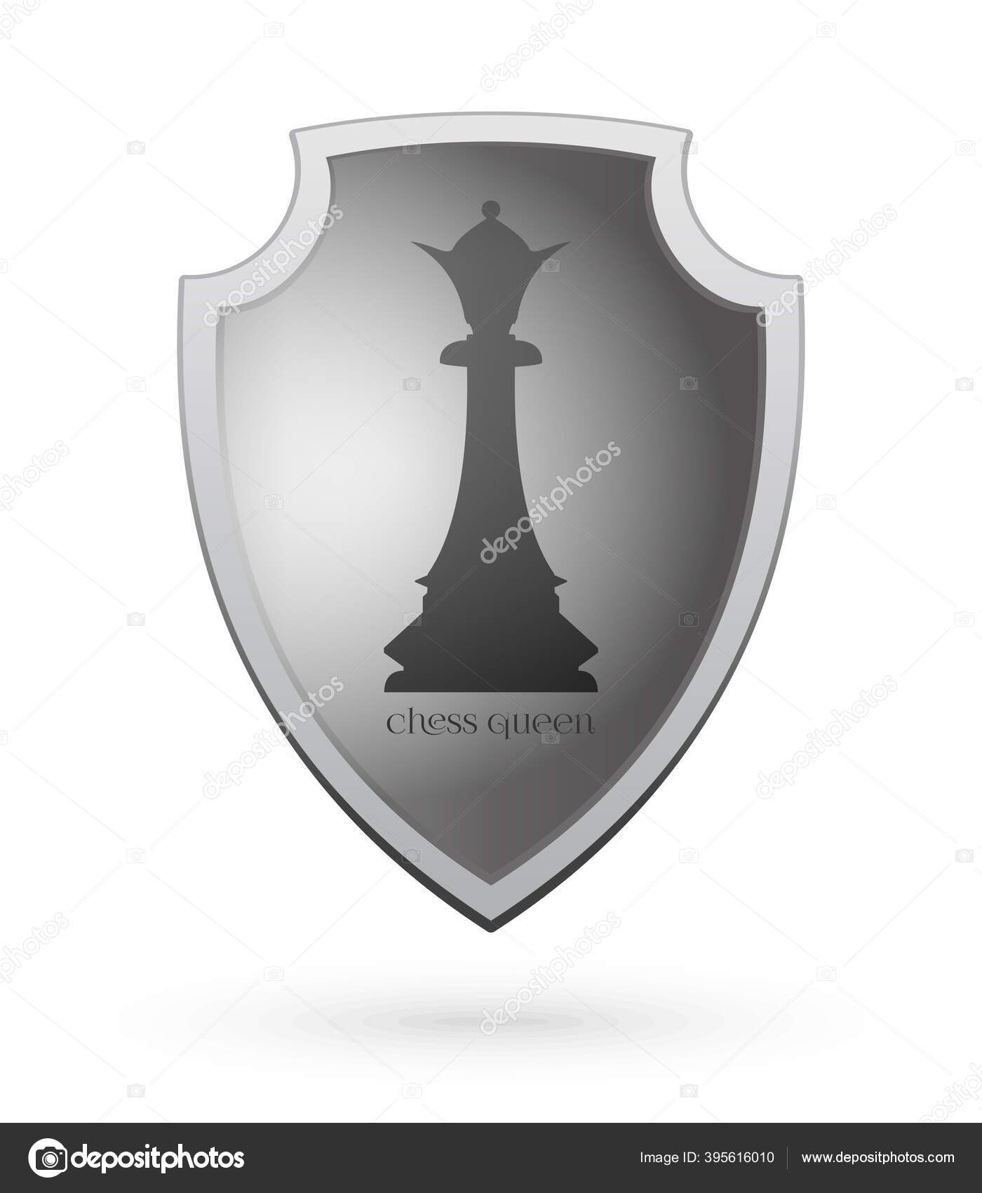 Image Chess Queen Shield Chess Concept Design Vector Illustration Stock ...