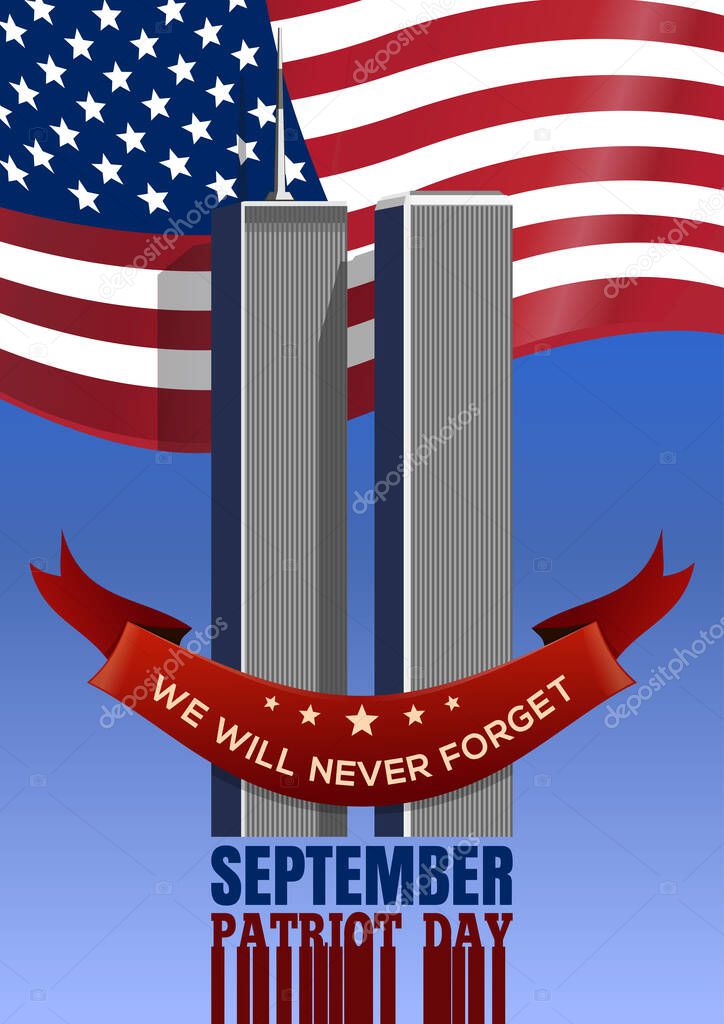 Fondo del Día del Patriota. 11 de septiembre de 2001. Torres Gemelas ...