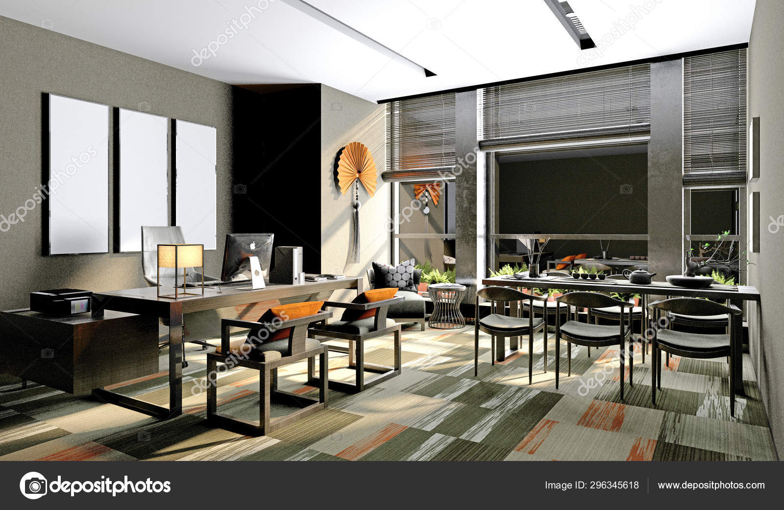 Render Modern Working Office Stock Photo by ©mtellioglu 296345618
