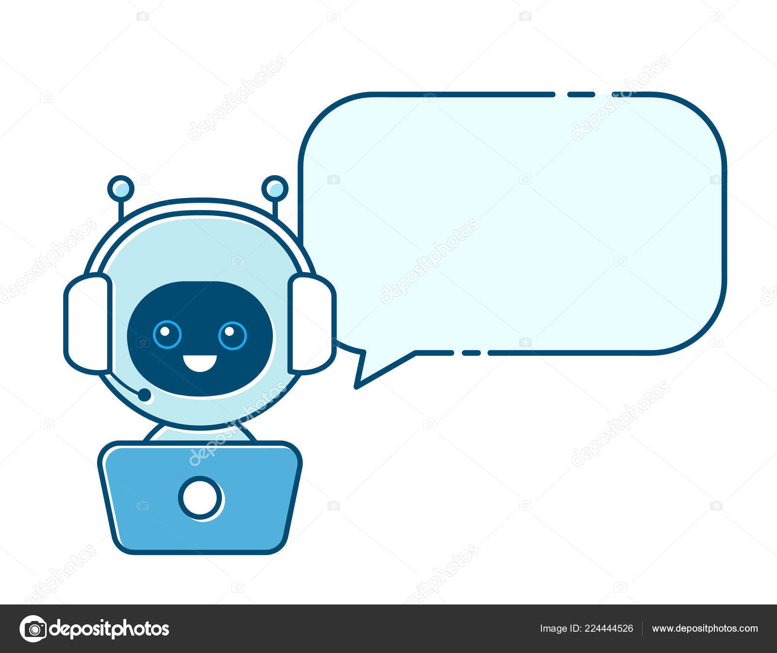 Cute smiling robot,chat bot Stock Vector Image by ©Kahovsky #224444526