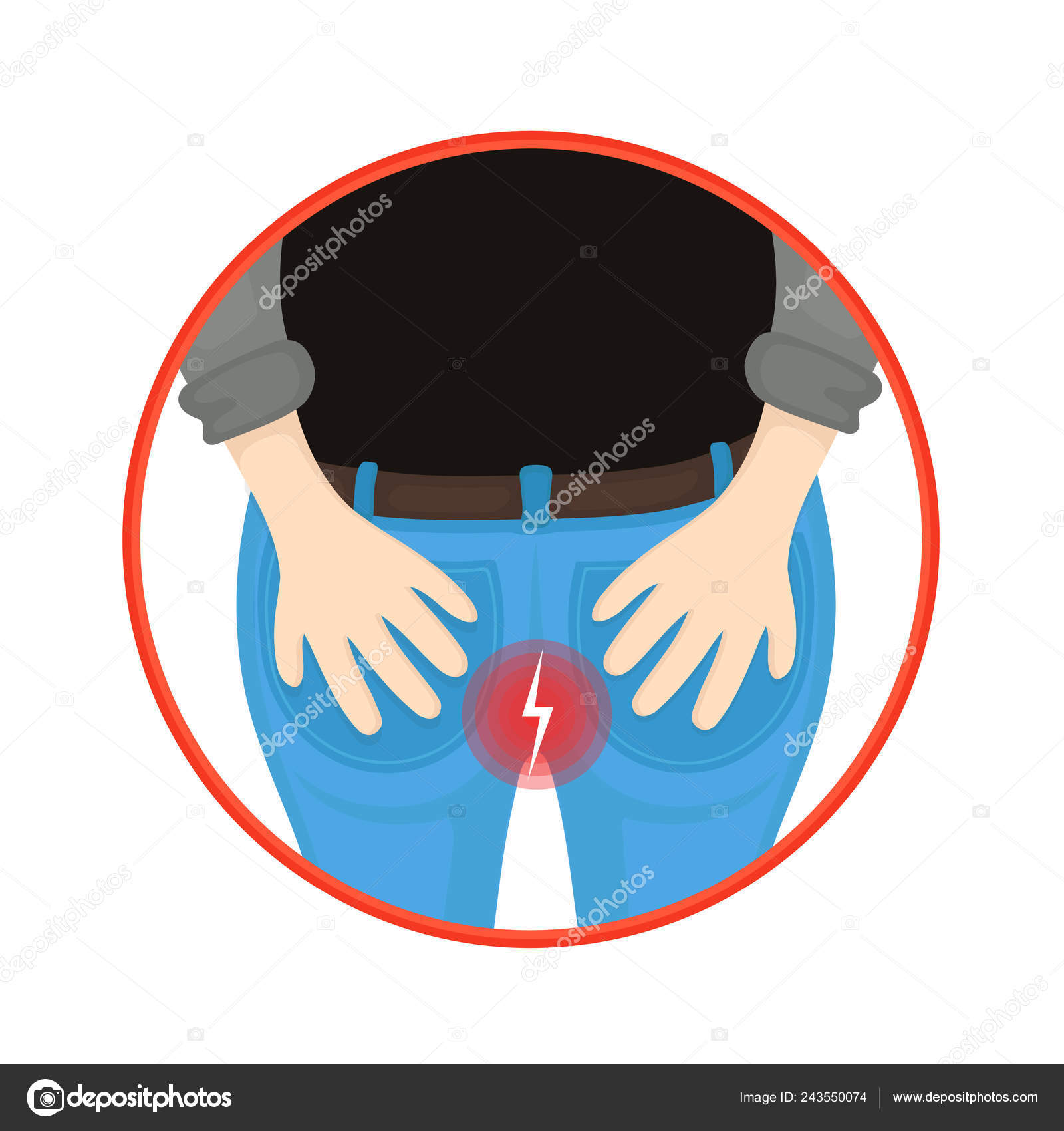 Man With Hemorrhoids Holding His Butt Stock Vector Image By ©kahovsky