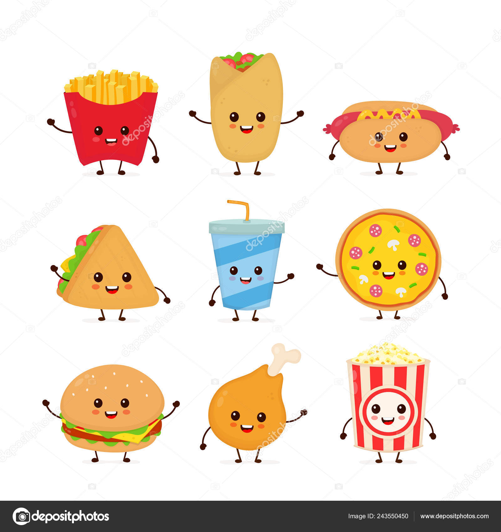 Cute Animated Fast Food