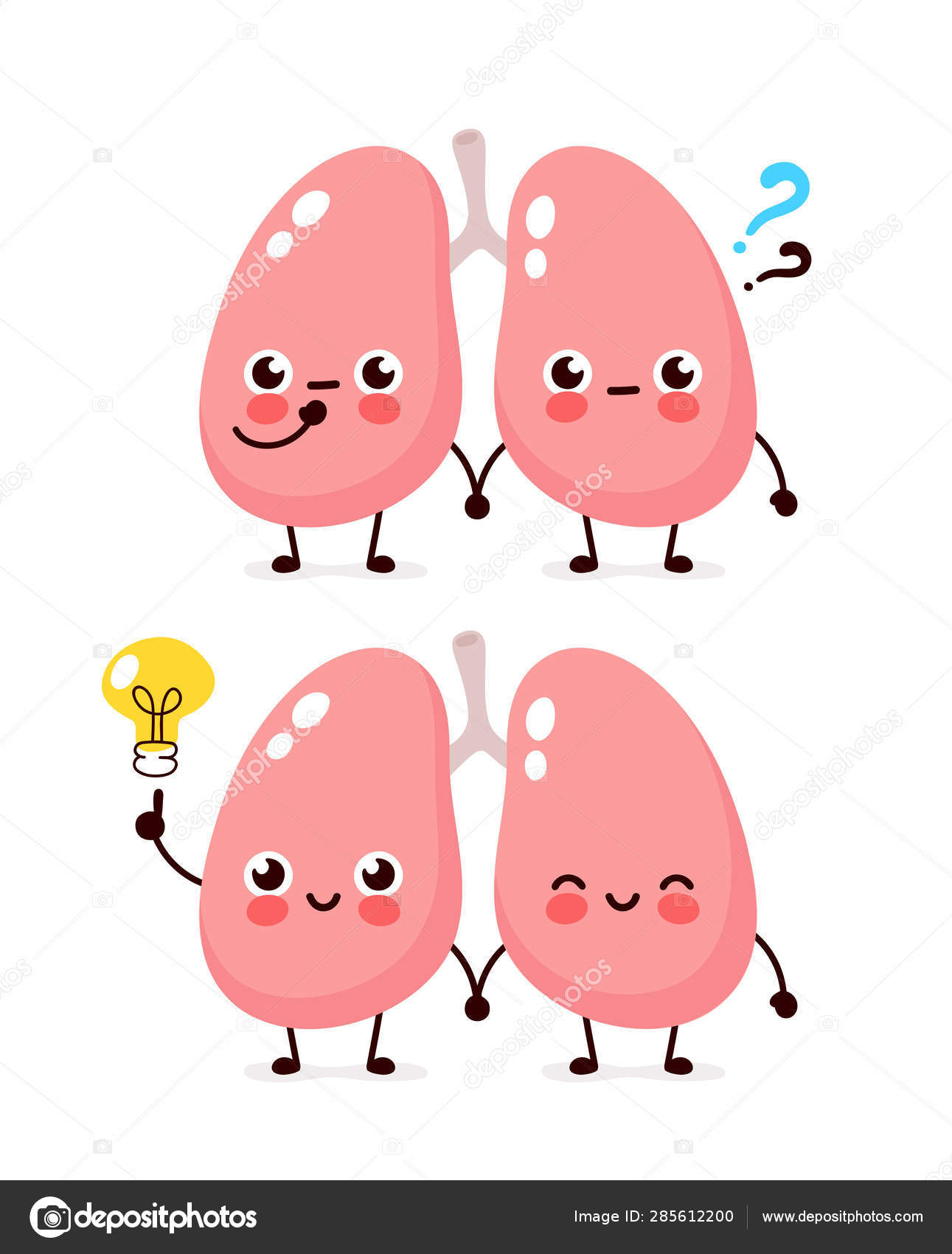 Cute lungs with question mark Stock Vector Image by ©Kahovsky #285612200