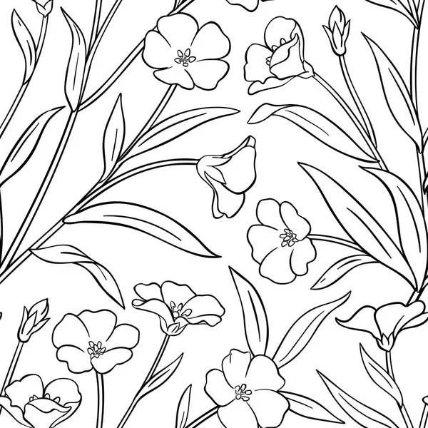 Flax Vector Pattern White Background Stock Vector Image by ...