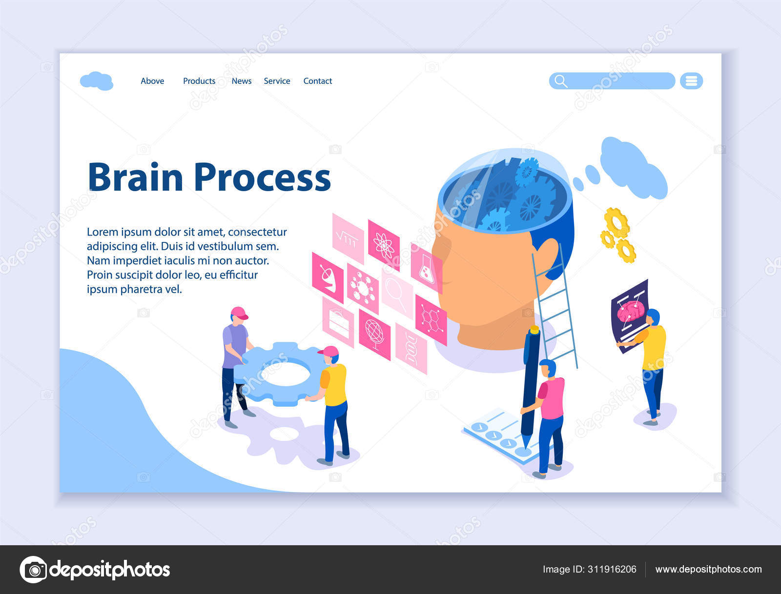 Process concept, 3D isometric vector illustration — Stock Vector ...