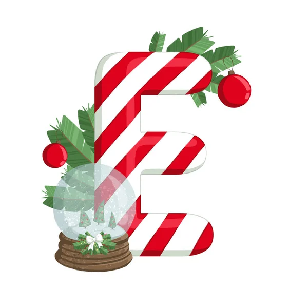 Christmas Alphabet Illustration Letter Tree Lights Decorations Use ...