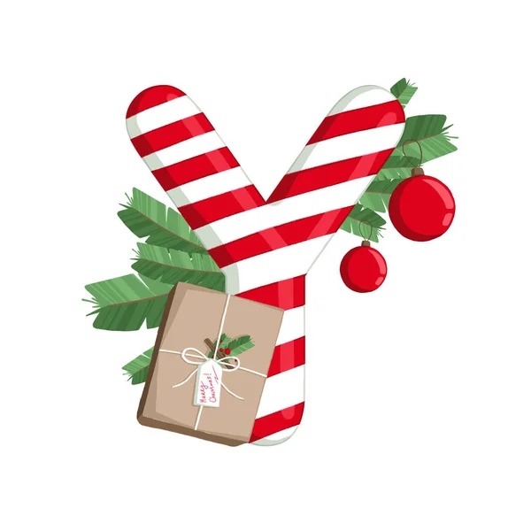 Christmas Alphabet Illustration Letter Tree Cookies Decorations Use ...