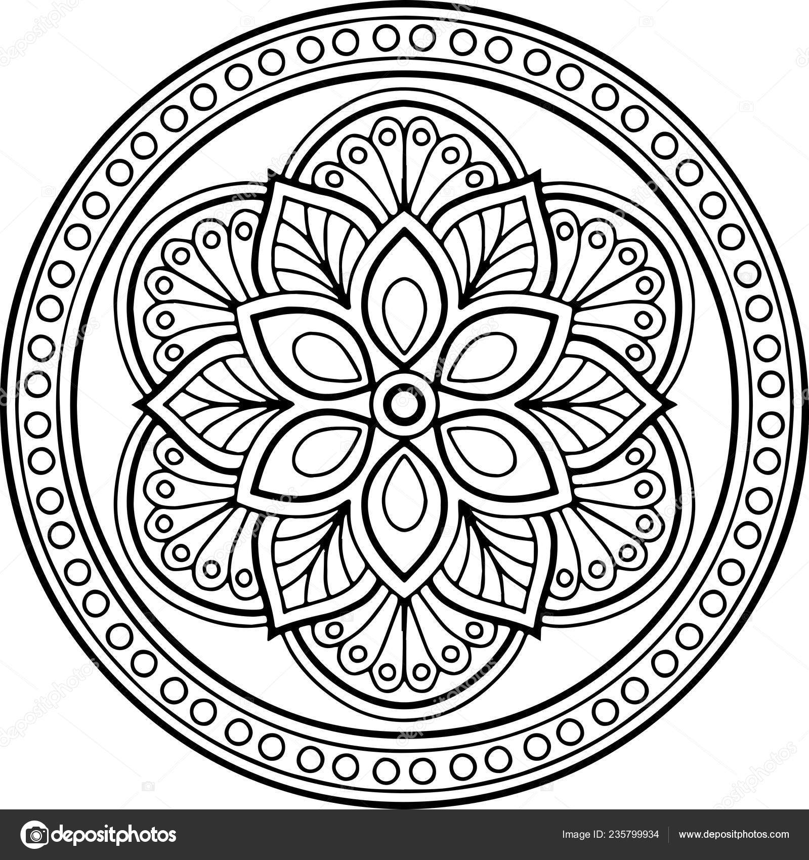 Figure Mandala Coloring Doodles Sketch Good Mood Stock Vector Image by ...