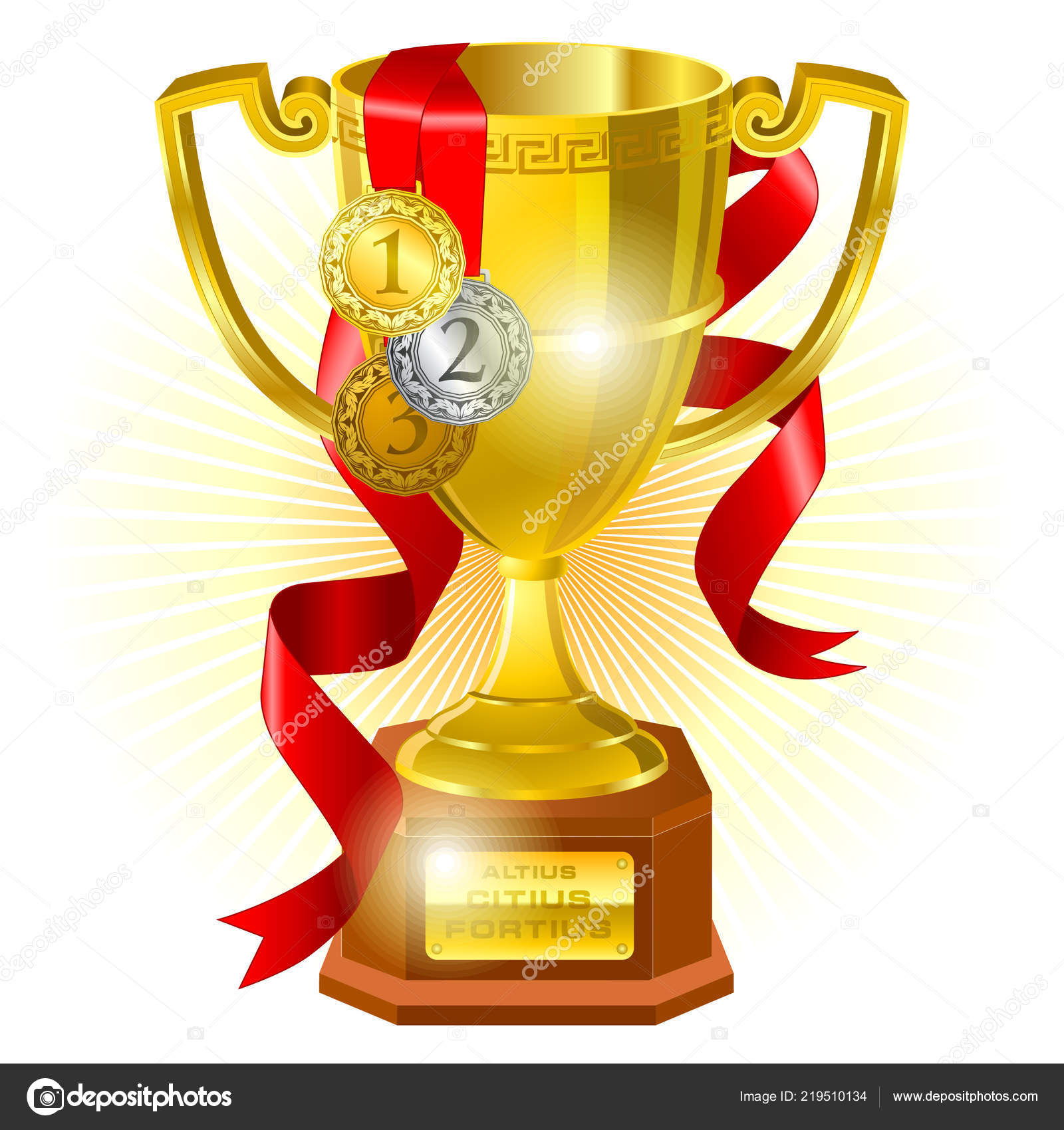 Competition Gold Cup Red Ribbon Medals Stock Vector Image by ©tedgun ...