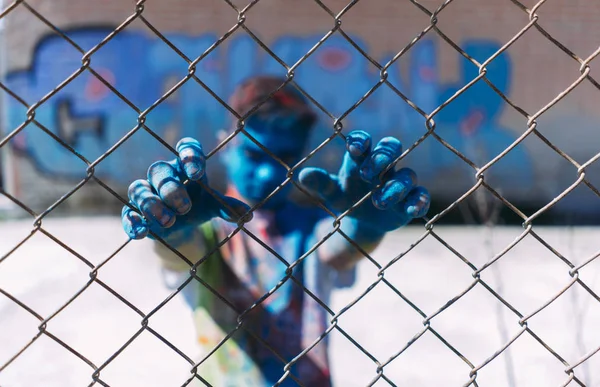 Teenager Smiling Gate Painted Colors Stock Photo by ©karrastock.gmail ...