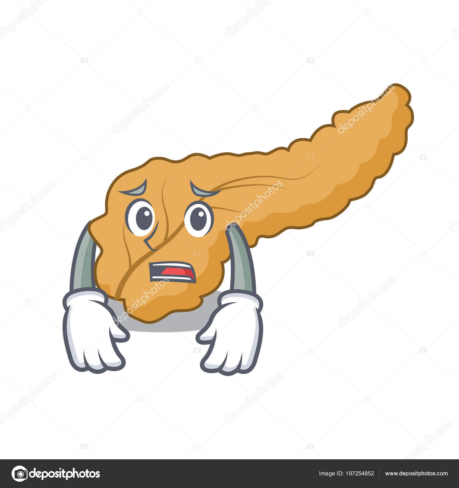 Afraid Pancreas Mascot Cartoon Style Vector Illustration Stock Vector ...