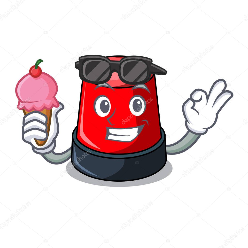 Con Helado Sirine Carácter Dibujo Animado Estilo Vector Ilustración 2022