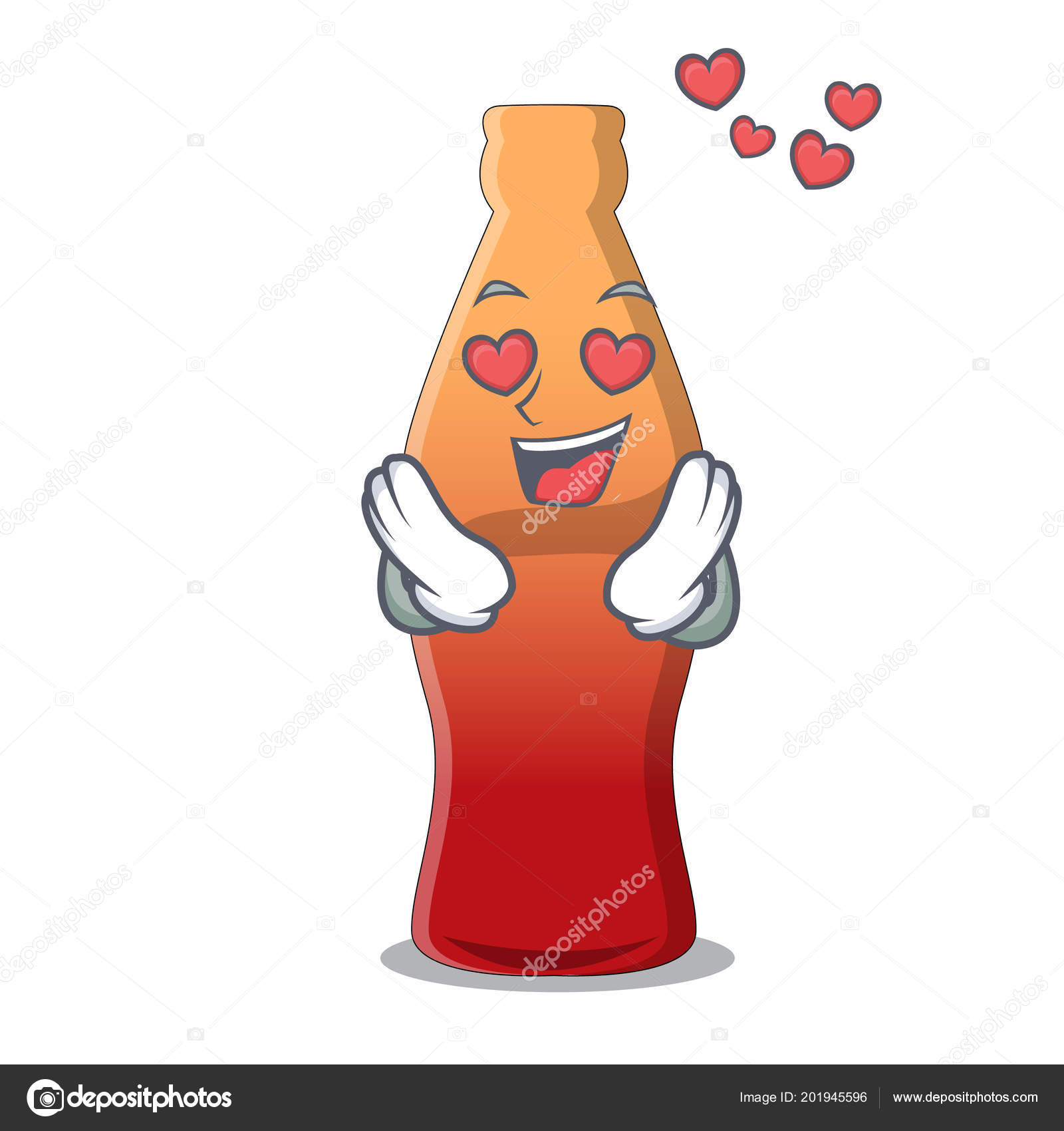 En el amor cola botella jalea caramelo mascota dibujos animados Vector ...