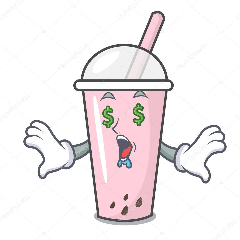 Dinero ojo de frambuesa burbuja té carácter dibujos animados 2024