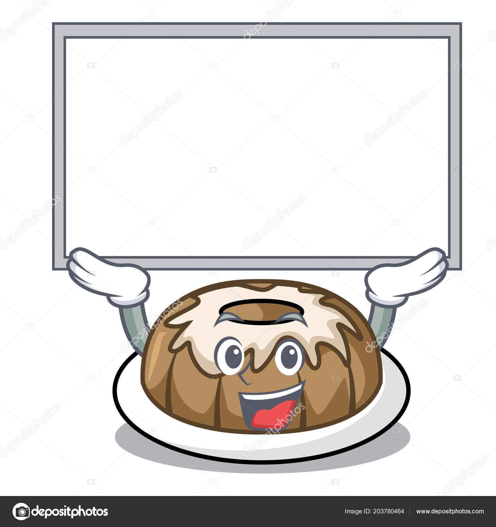 Up board bundt cake character cartoon Stock Vector by ©kongvector 203780464