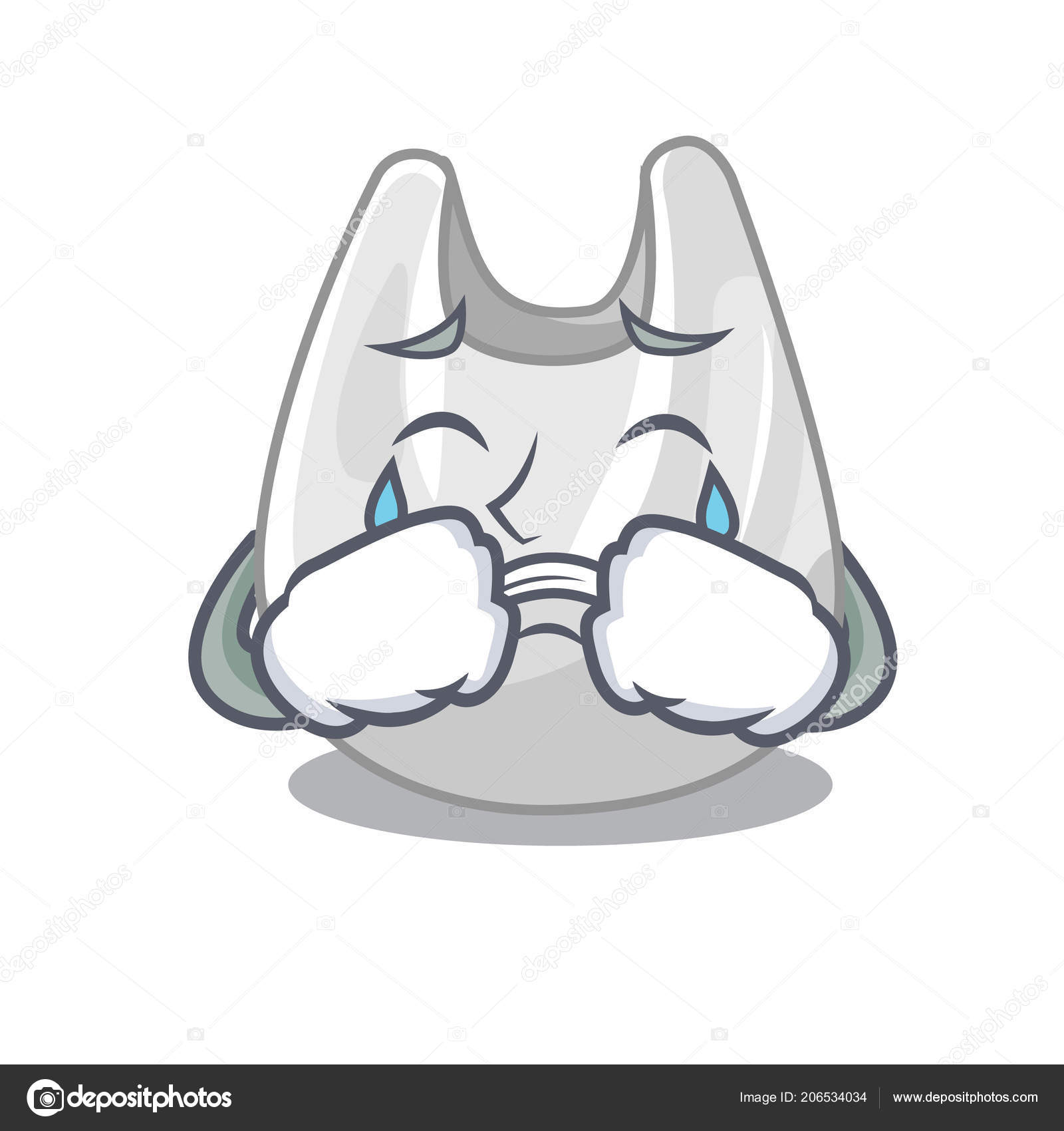 Crying plastic bag mascot cartoon Stock Vector by ©kongvector 206534034