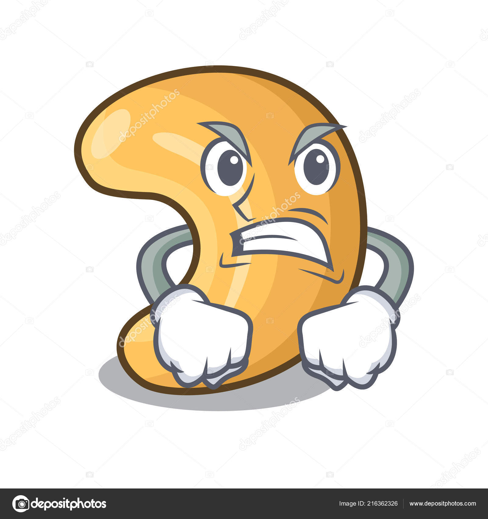 Angry cashew nuts hot baked on table cartoon Stock Vector Image by ...