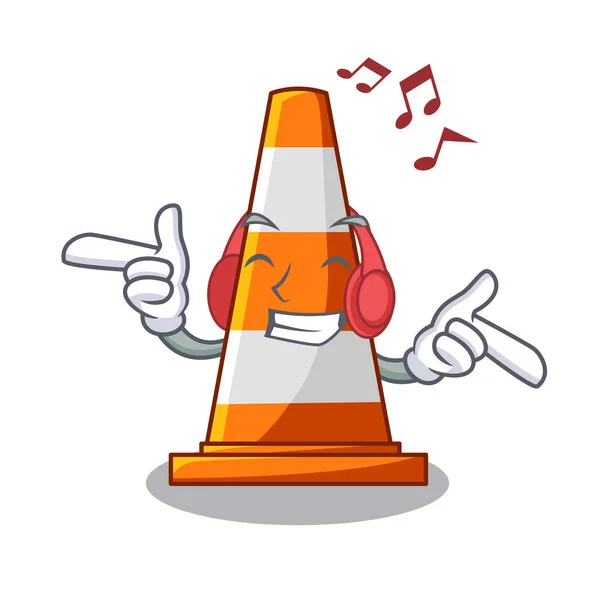 Cono Tráfico Dos Dedos Made Ilustración Vectorial Dibujos Animados ...