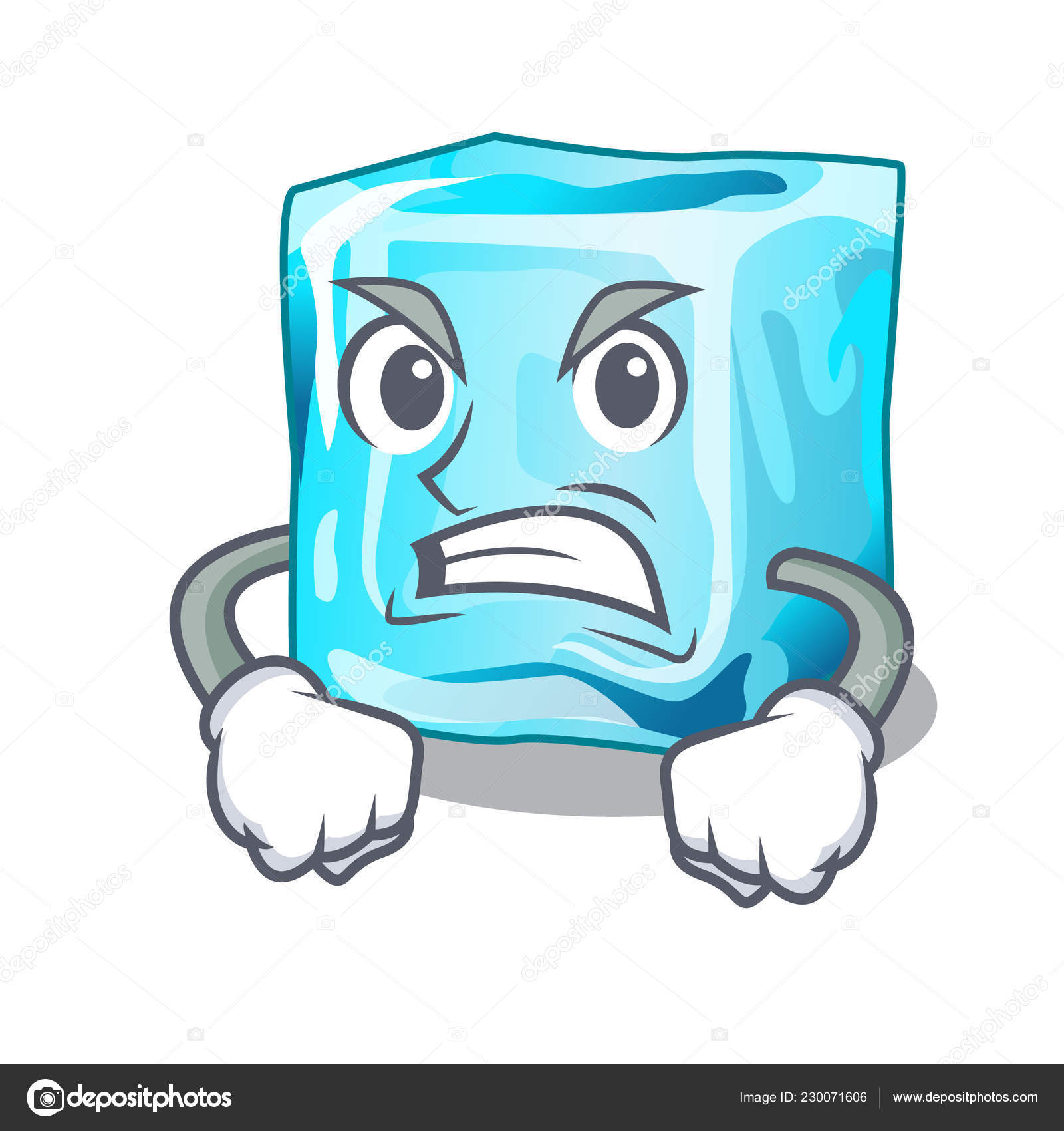 Angry Ice Cubes Set Wiht Character Vector Illustration Stock Vector by ...