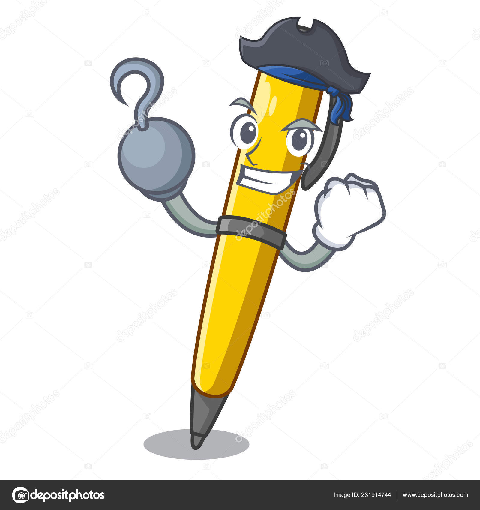 Pirate Pen Shape Cartoon Vector Illustration Stock Vector by ©kongvector 231914744