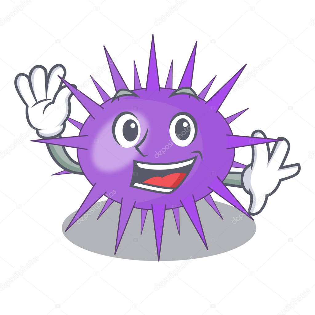 Ondeando erizo de mar com nmente llamado en ilustraci n vectorial de dibujos animados 2024