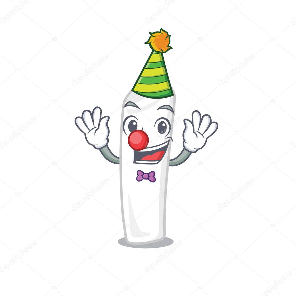 Caricatura de tiza de payaso delante del tablero 2024