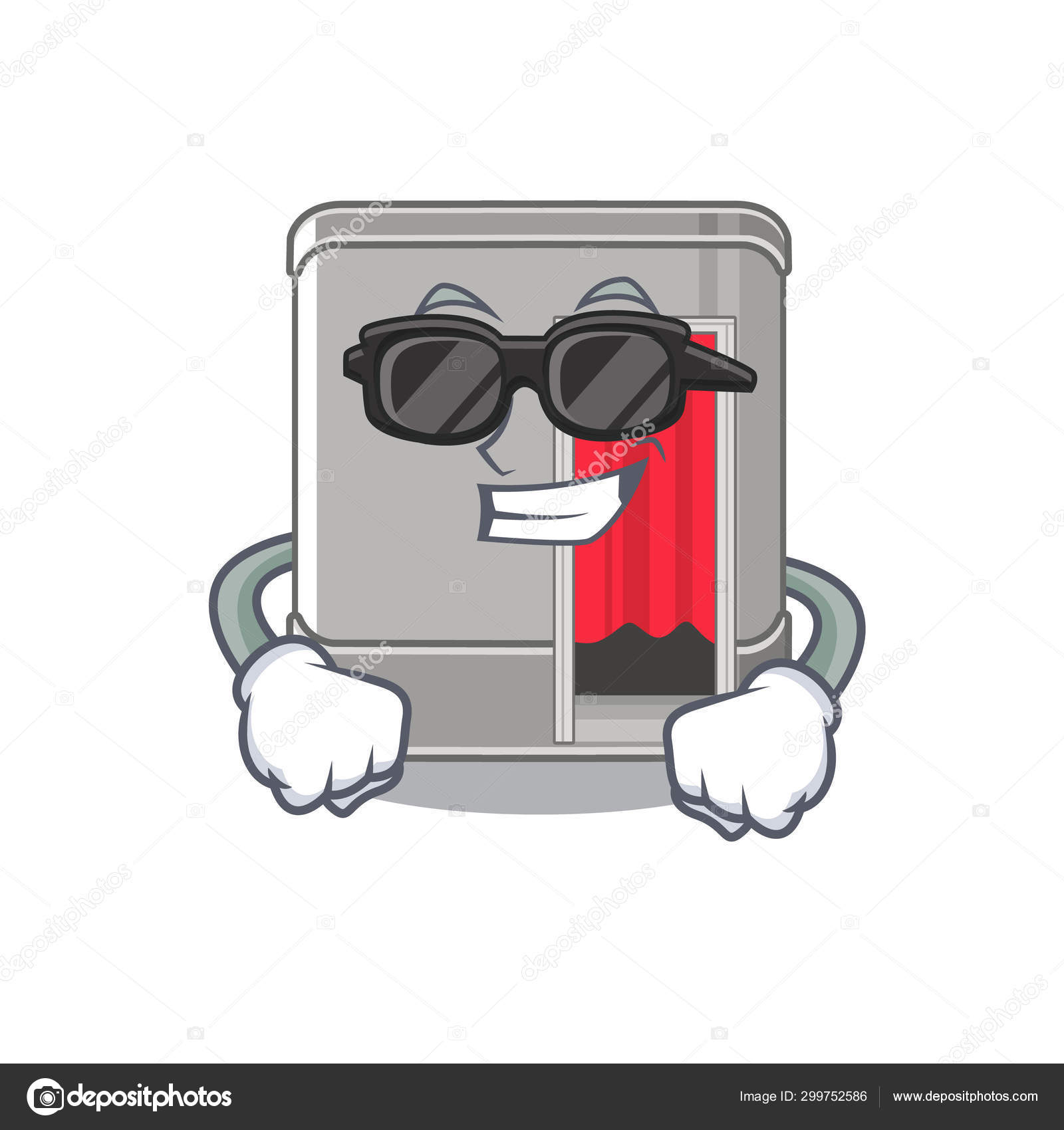 Super cool cartoon photo booth in living room — Stock Vector ...