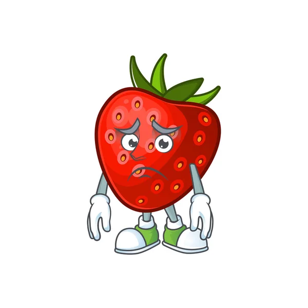Crying strawberry fruit mascot for cartoon character — Stock Vector ...