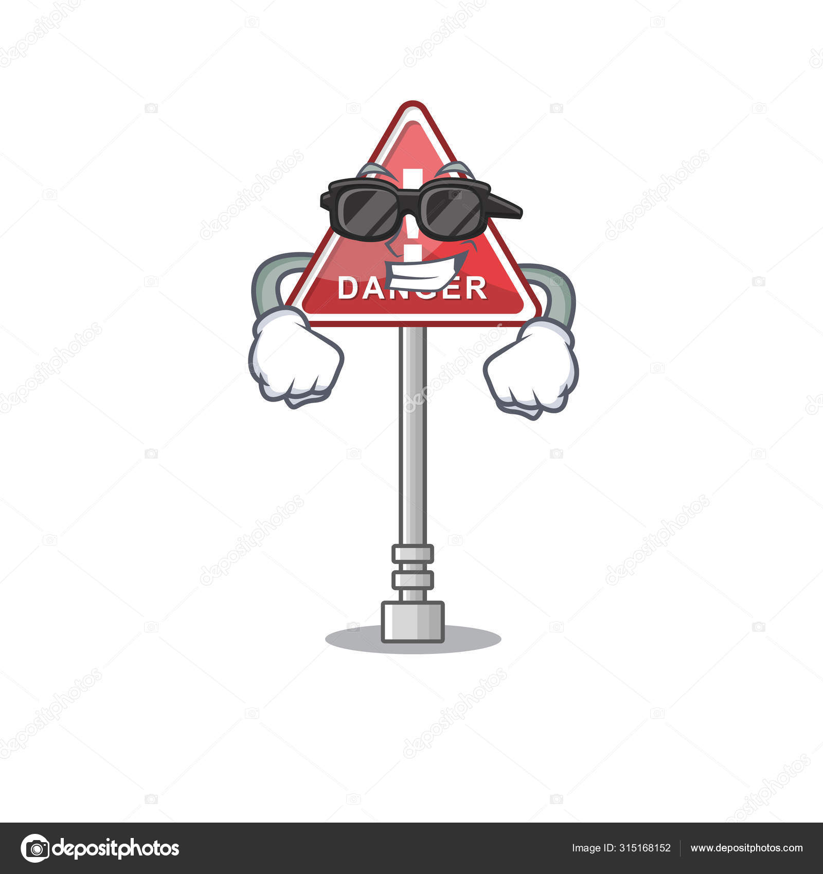 Super cool danger cartoon isolated in the character Stock Vector Image ...