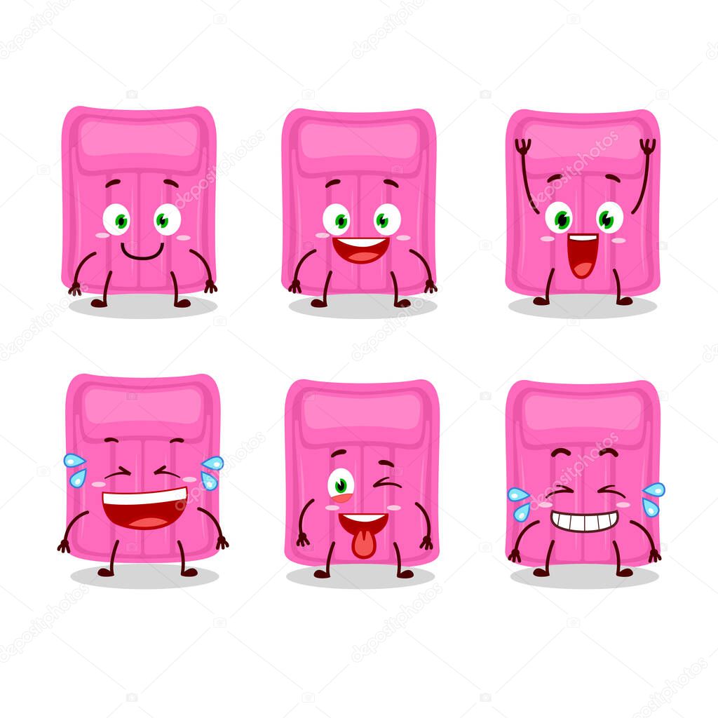 Personaje de dibujos animados de colchón de aire con expresión de ...
